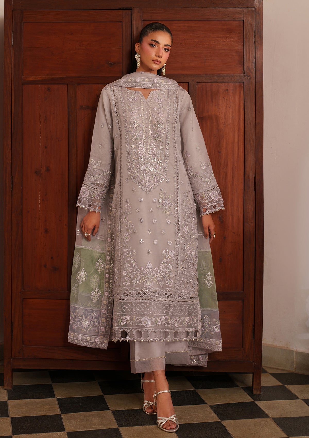 Embroidered Organza BT6537-L-PPR - Bin Tayyab